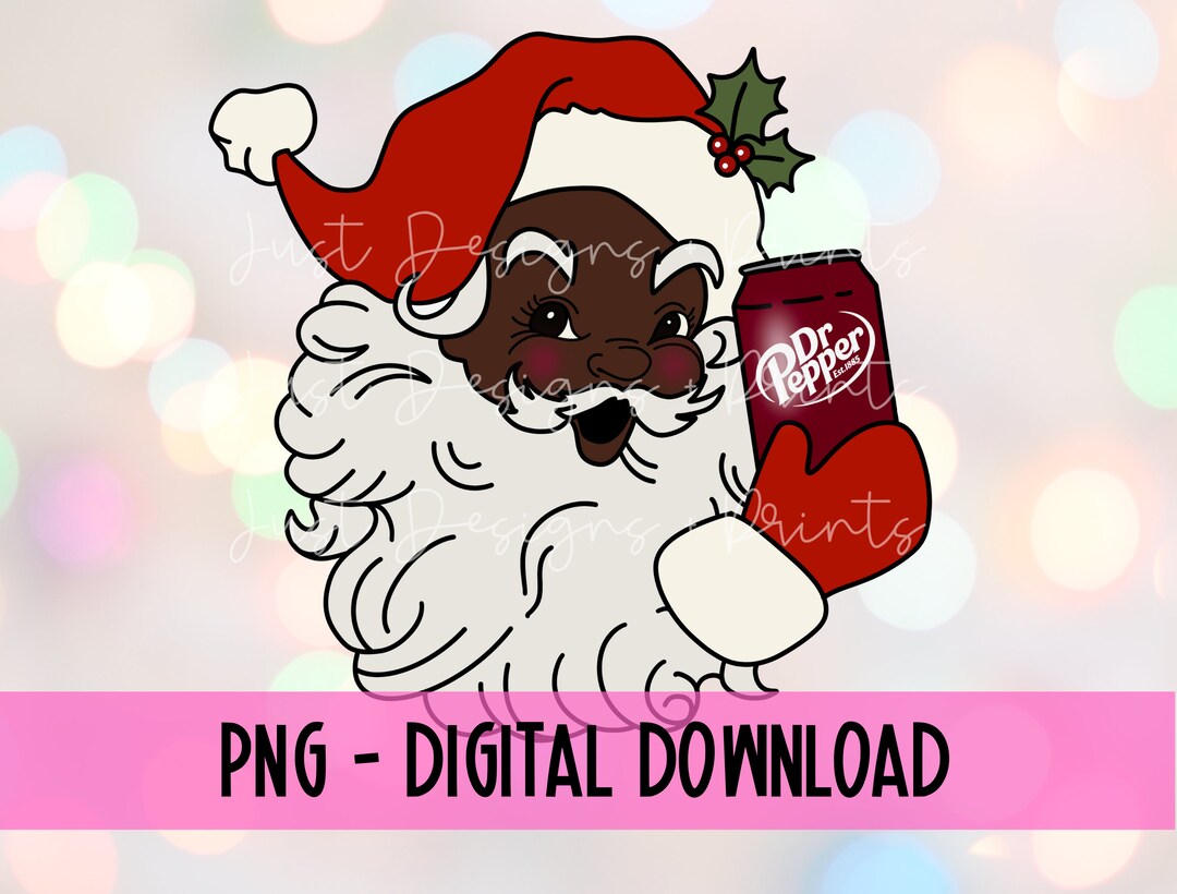 Dr Pepper Santa Png, Christmas Drink Png, Santa Drink Png, Coke Cans ...