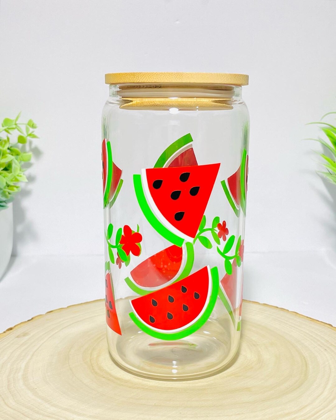 Watermelon Libbey Glass Can Mug Can Soda Coffee Cup Birthday Gift Beer ...