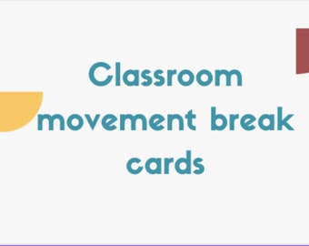 Movement Break Activity Cards for Classroom Behaviour Support, Helpful ...