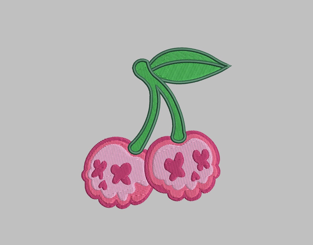 Cherry Skulls - Machine Embroidery Design File - Etsy