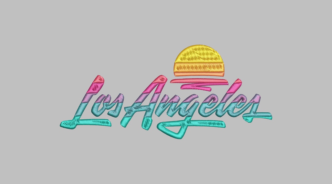 Los Angeles - Machine Embroidery Design File - Etsy