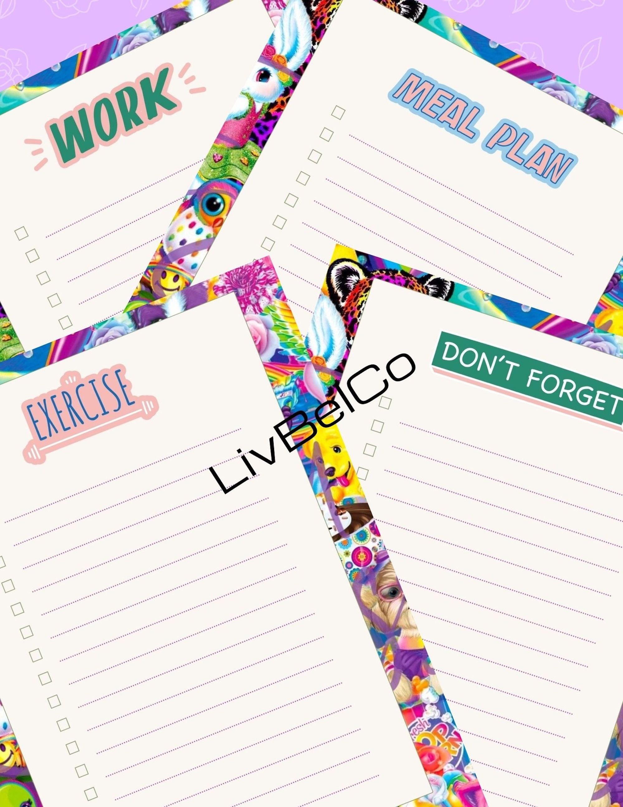 Notes PDF Lisa Frank Theme Pdf Pdf to Do List Organized - Etsy