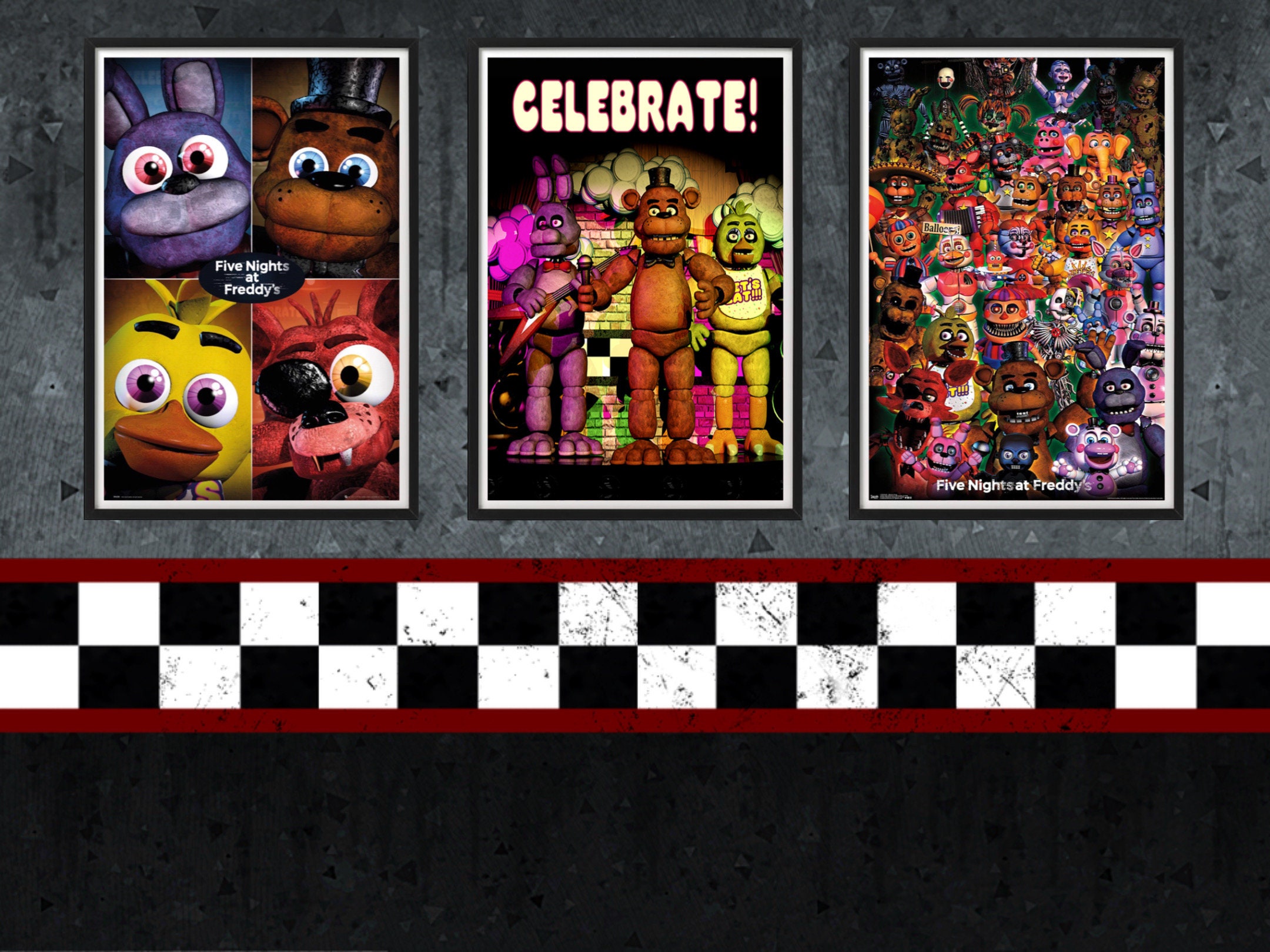 Set Of 3 Five Nights At Freddys Poster Bundle For Bedroom Etsy Uk