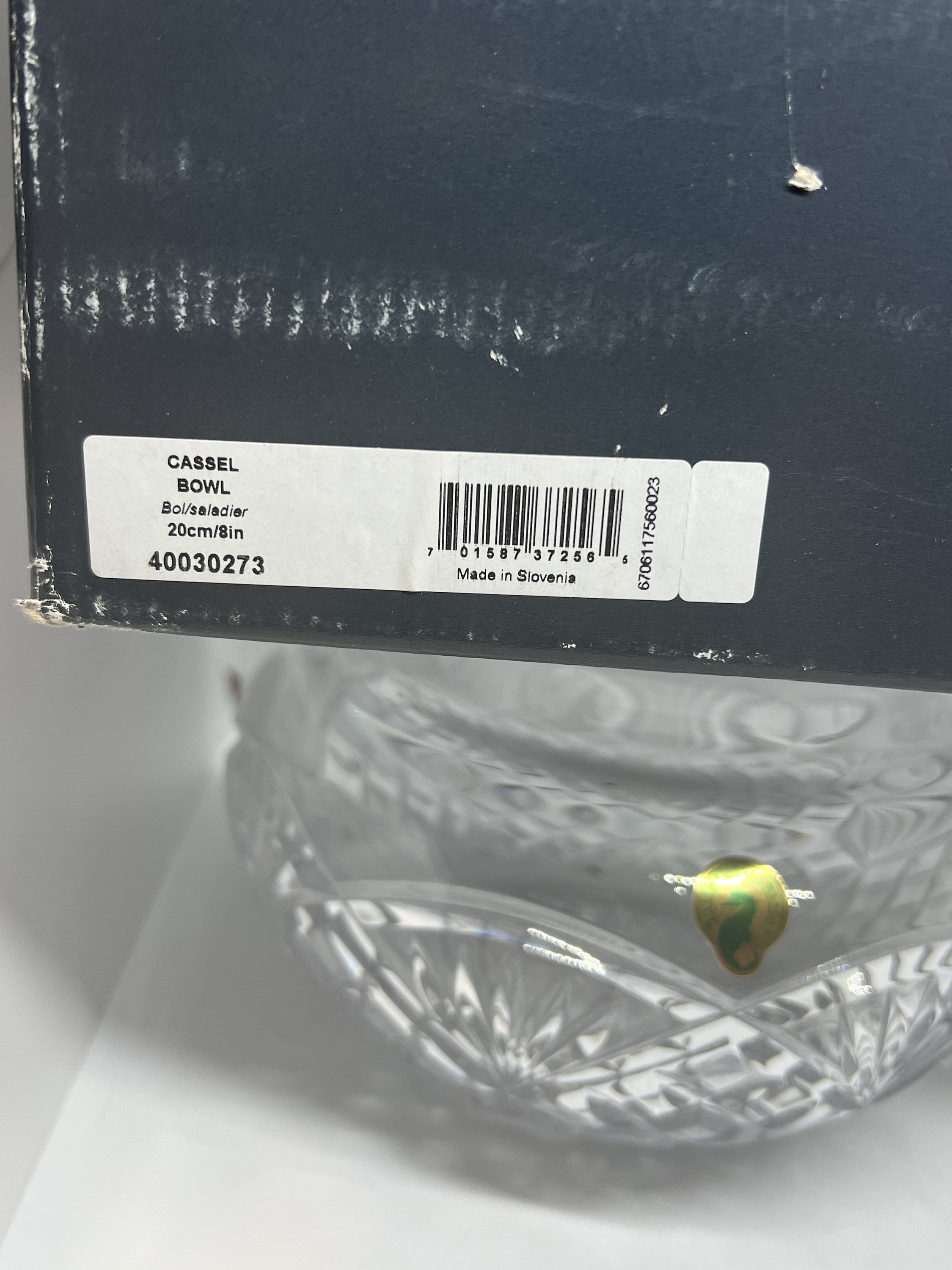 Waterford Crystal Cassel 8 Cross & Fan Cut Bowl W Seahorse Label ...