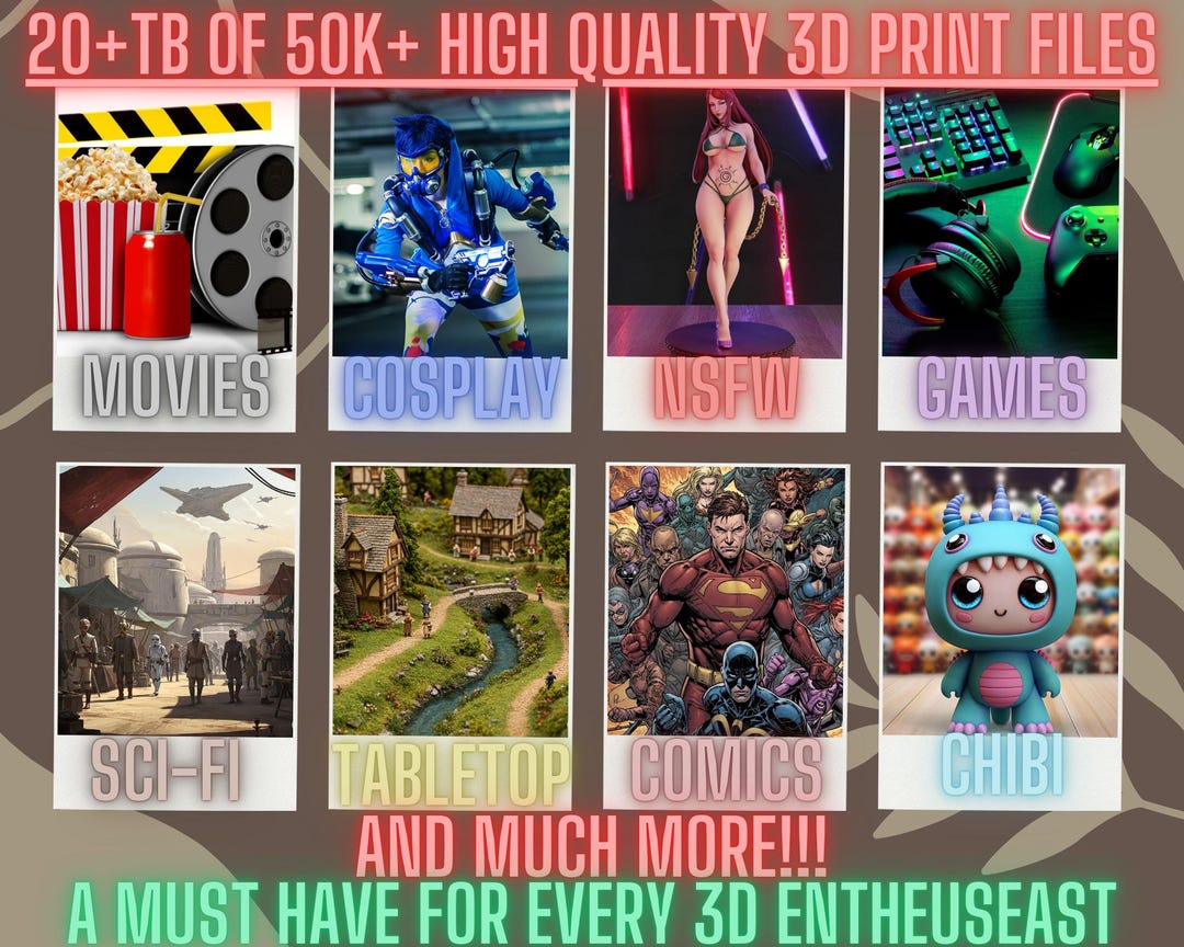 STL Mega Pack 20+TB OF High Quality Organized 3D Print Files - Etsy