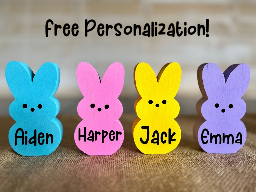 Easter Peeps Decor | Personalized Peep | Wood Peeps | Easter Tiered ...