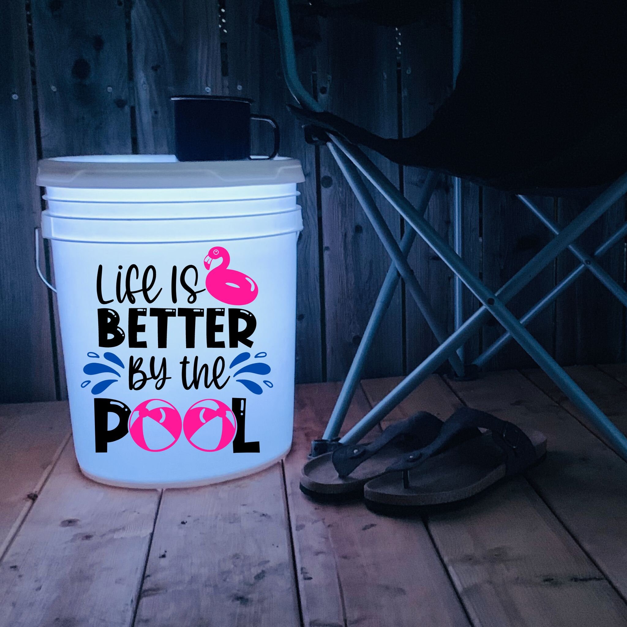 5 Gallon Pool Bucket Light Summer Bucket Light Beach - Etsy