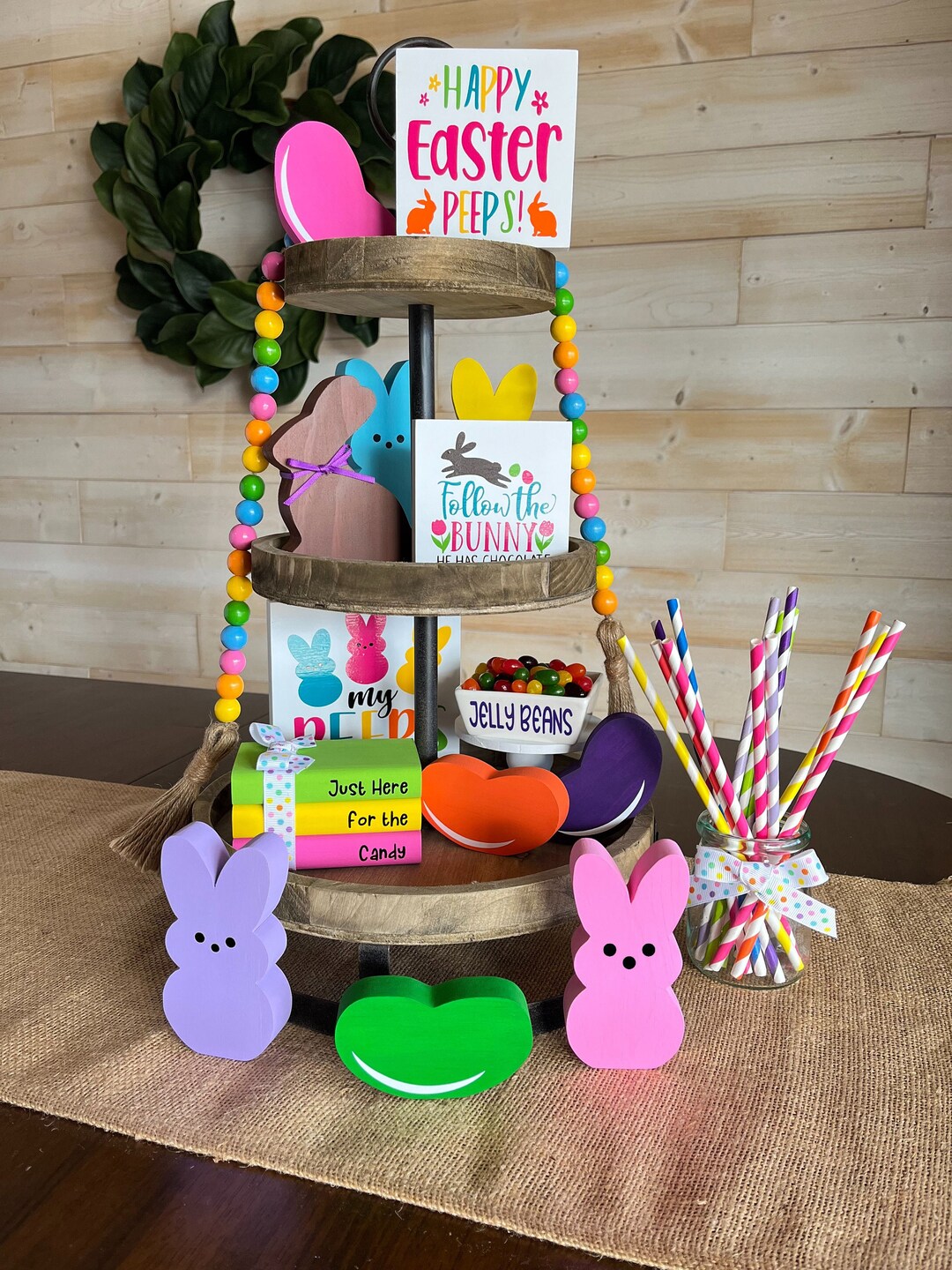 Easter Candy Tiered Tray Decor | Easter Decor | Easter Shelf Sitters ...