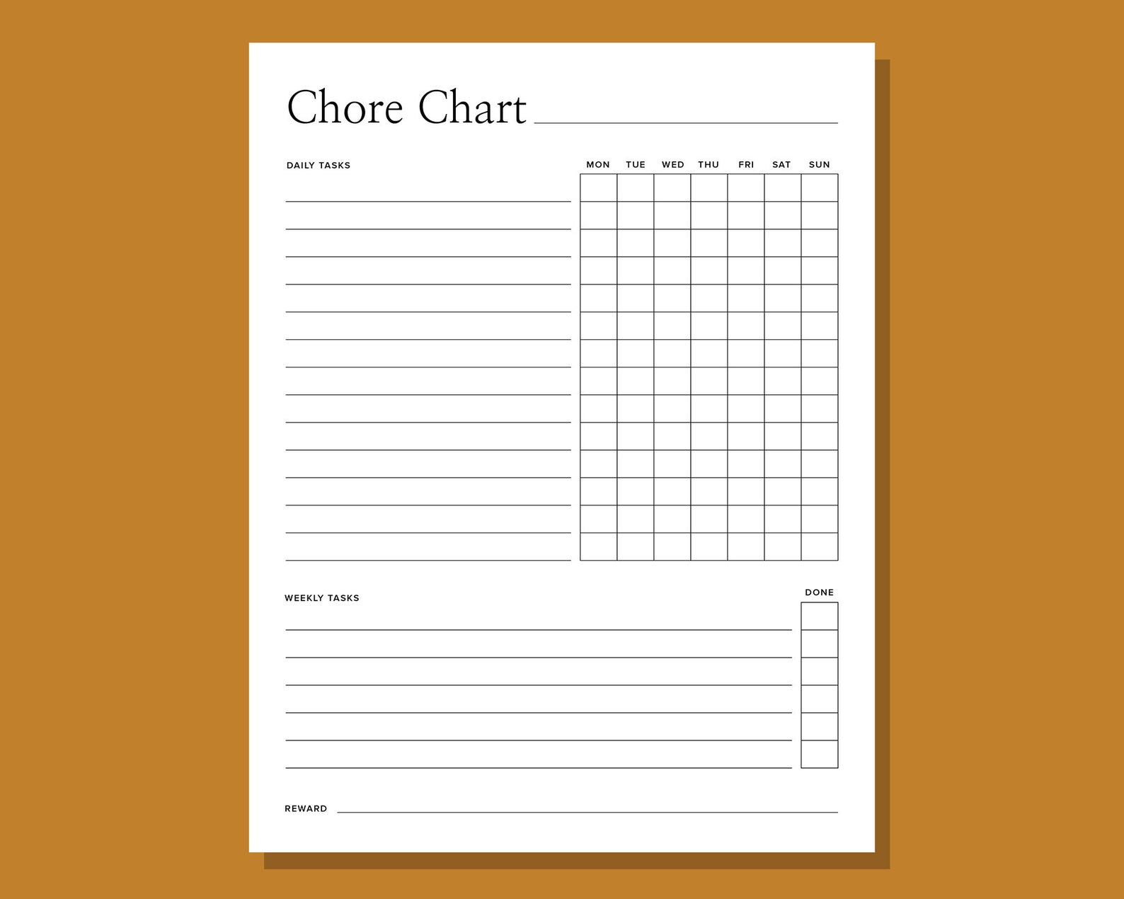 Chore Chart - Printable - Etsy