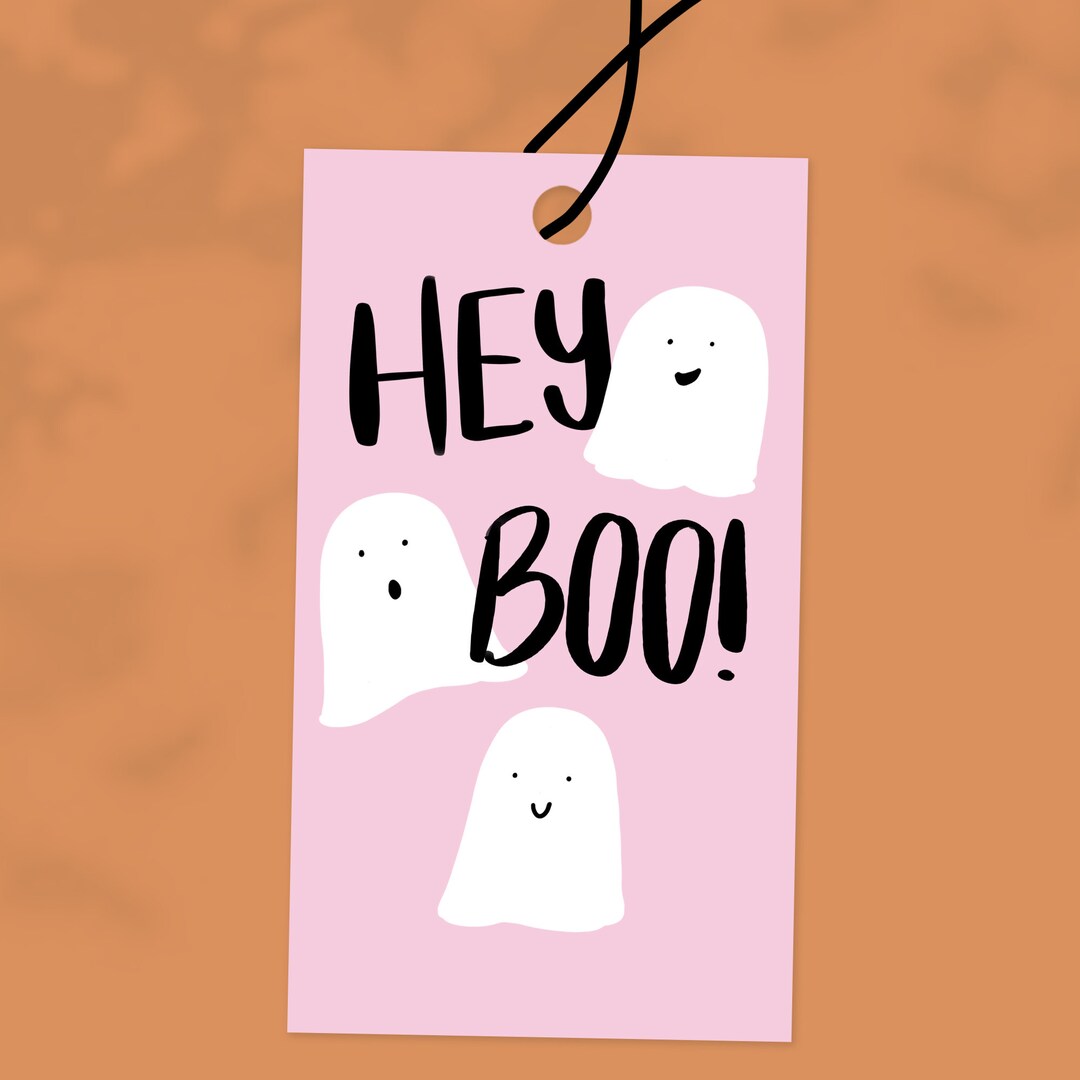 Halloween Tags Hey Boo Printable - Etsy