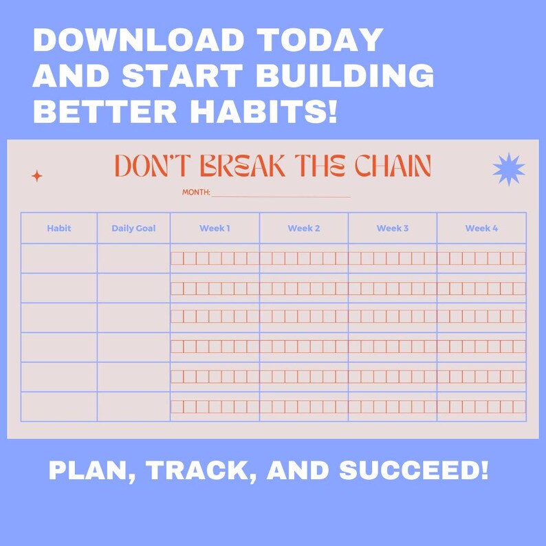 Don't Break the Chain Habit Tracker Digital Habit Planner & Ebook - Etsy