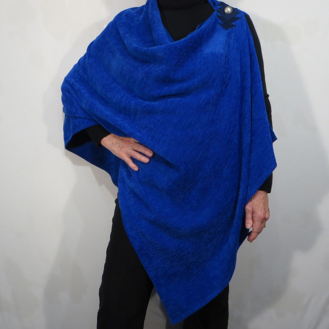 Unique Handwoven Combination Poncho/wrap, Versatile, Stylish, Royal ...