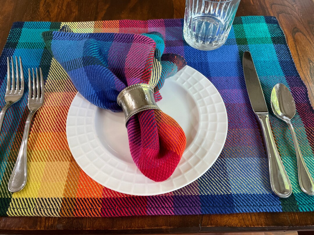 Handwoven Placemats, Cotton Table Mats, Unique Table Decor, Colourful ...