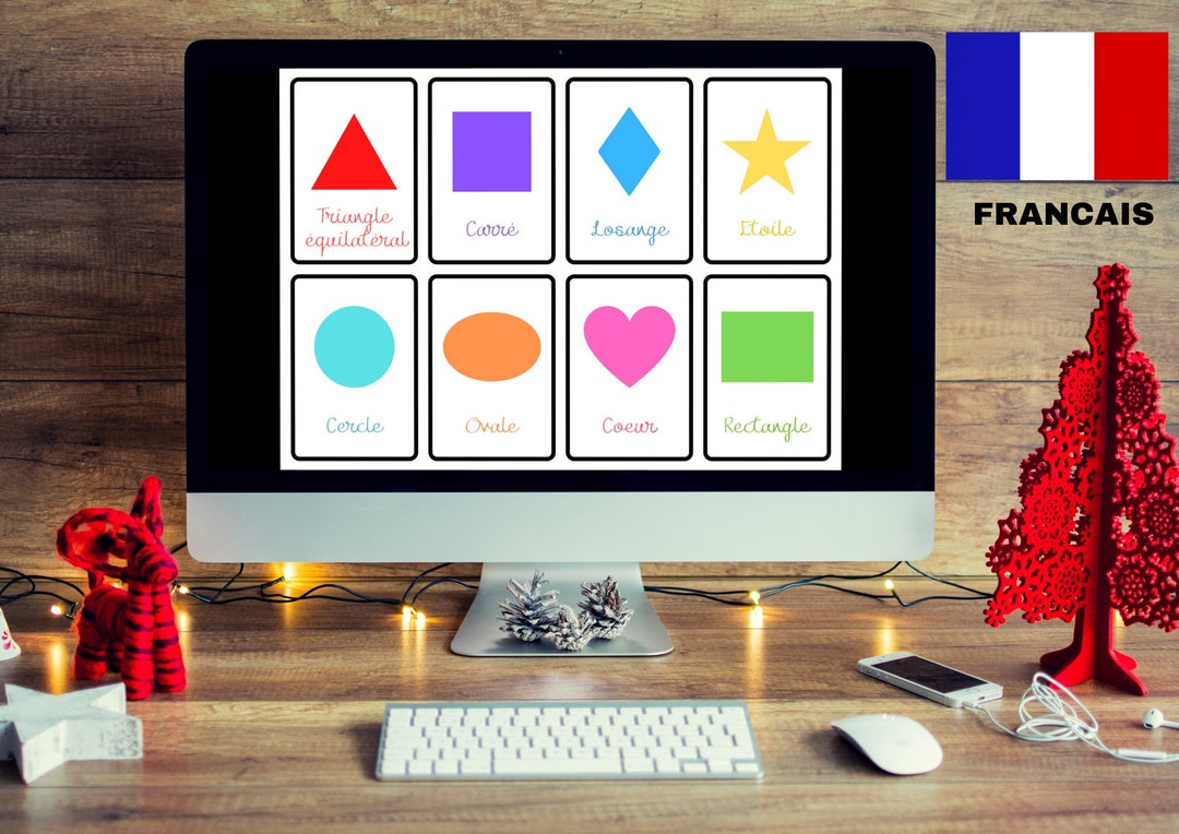 16 French Geometric Shapes / Picture Cards for Children, Nomenclature ...