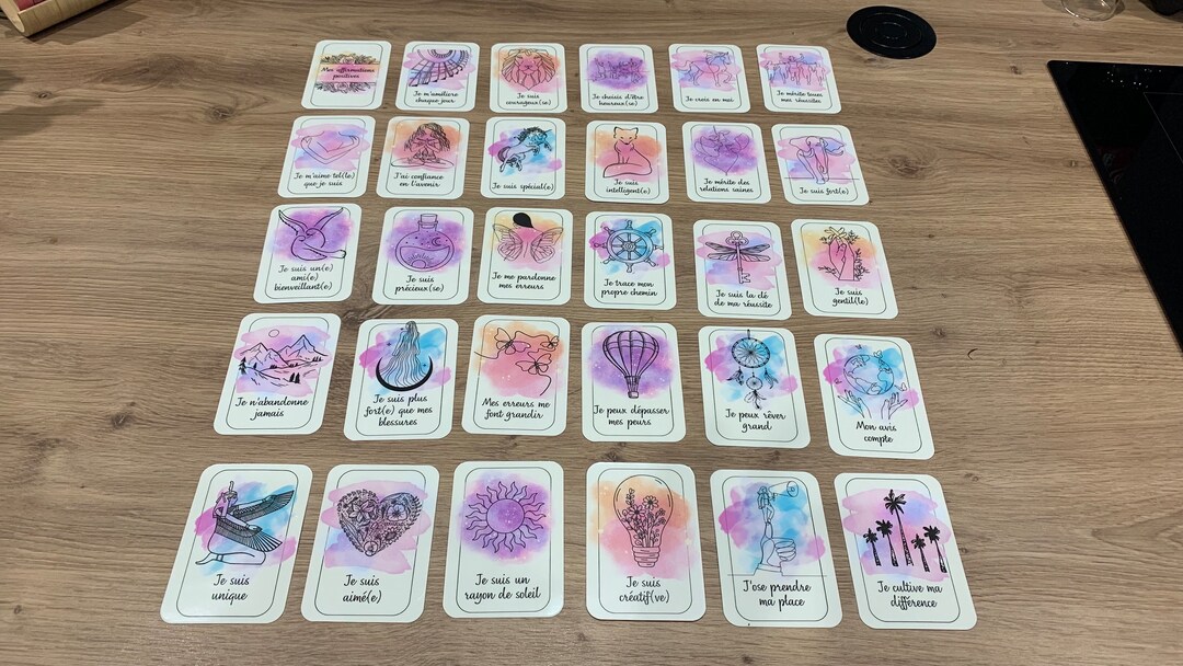 30 French Adult Positive Affirmation Cards Positive Reinforcement ...