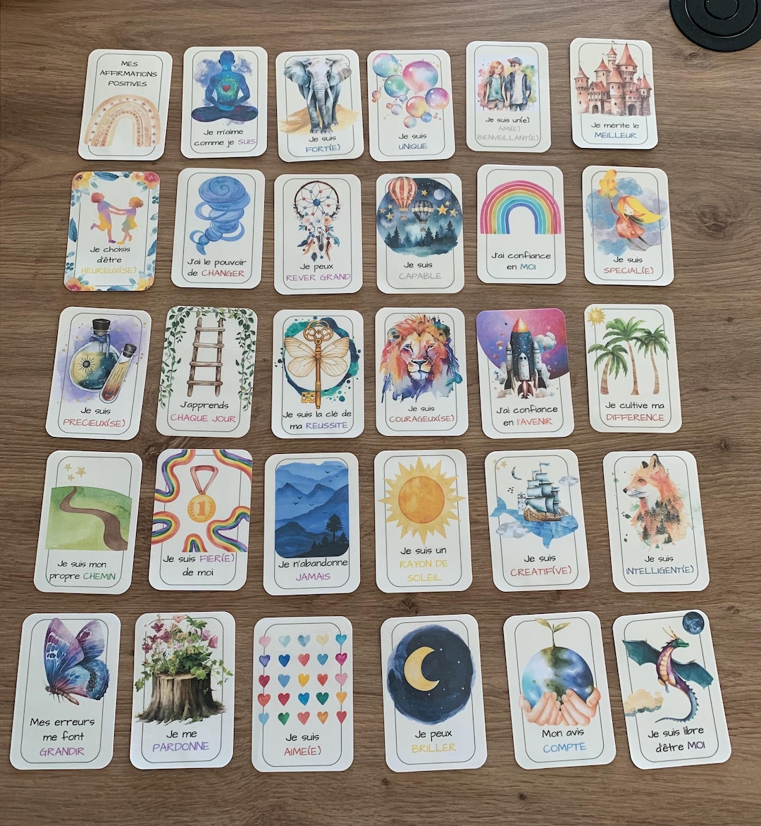 30 Positive Affirmation Cards for Children and Teenagers in French ...