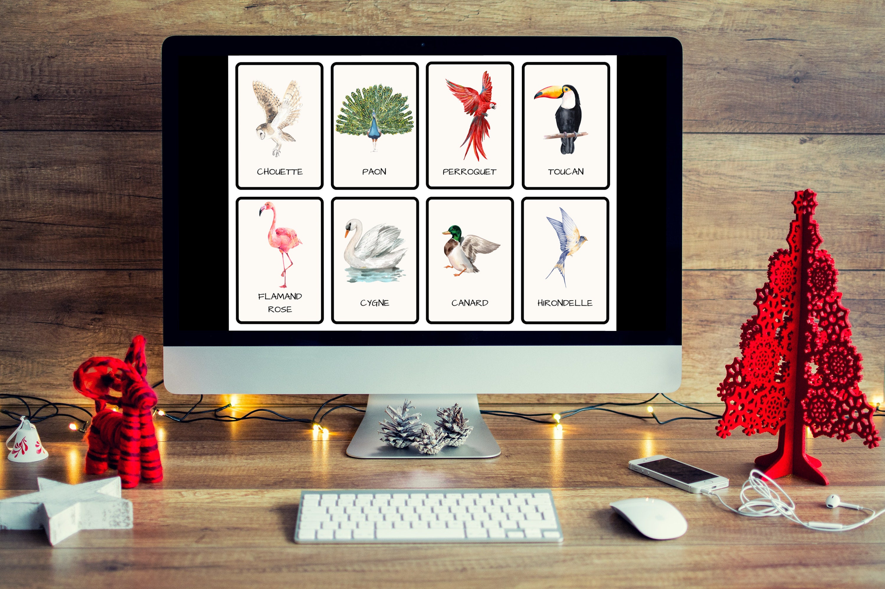 72 Animal Cards to Print in French, PDF, Digital File, Nomenclature ...