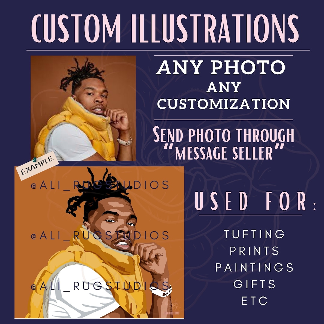 Digital Illustrations/ Tufting Images/ Digital Art/ Portrait Images - Etsy