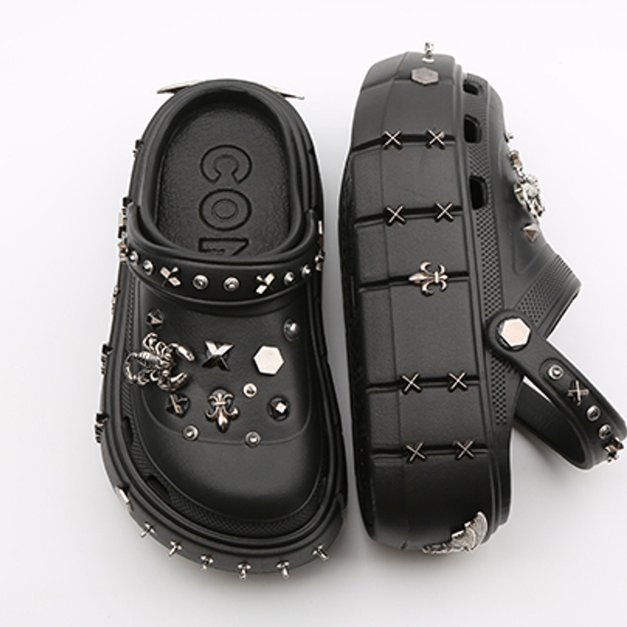 Punk Aesthetic Metal Decor Platform Clogs - Etsy Canada