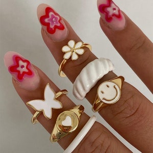 Y2k Fashion Jewelry Ring Sets - Etsy Canada