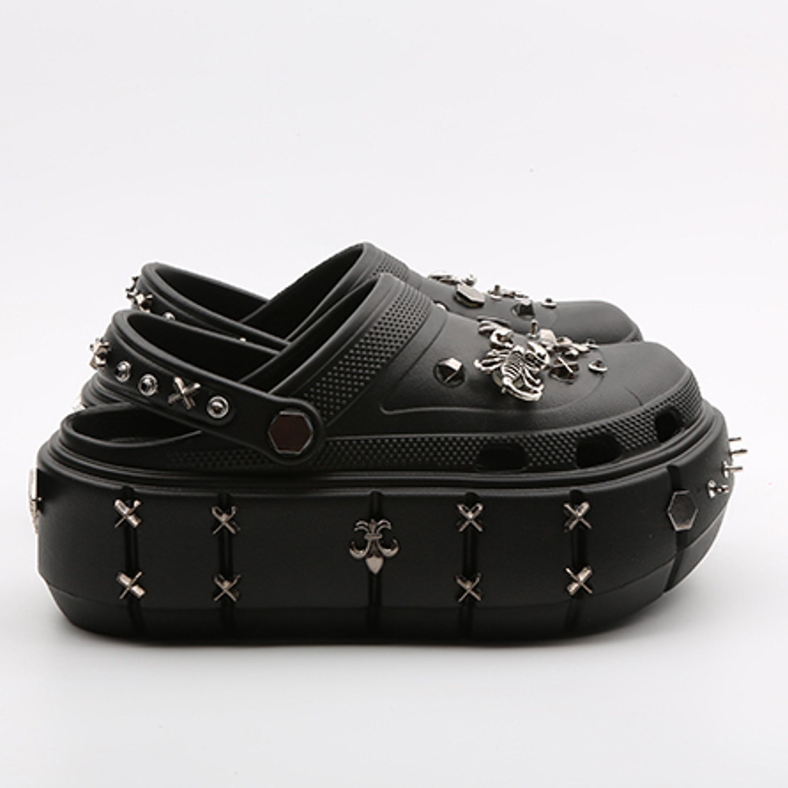 Punk Aesthetic Metal Decor Platform Clogs - Etsy Canada