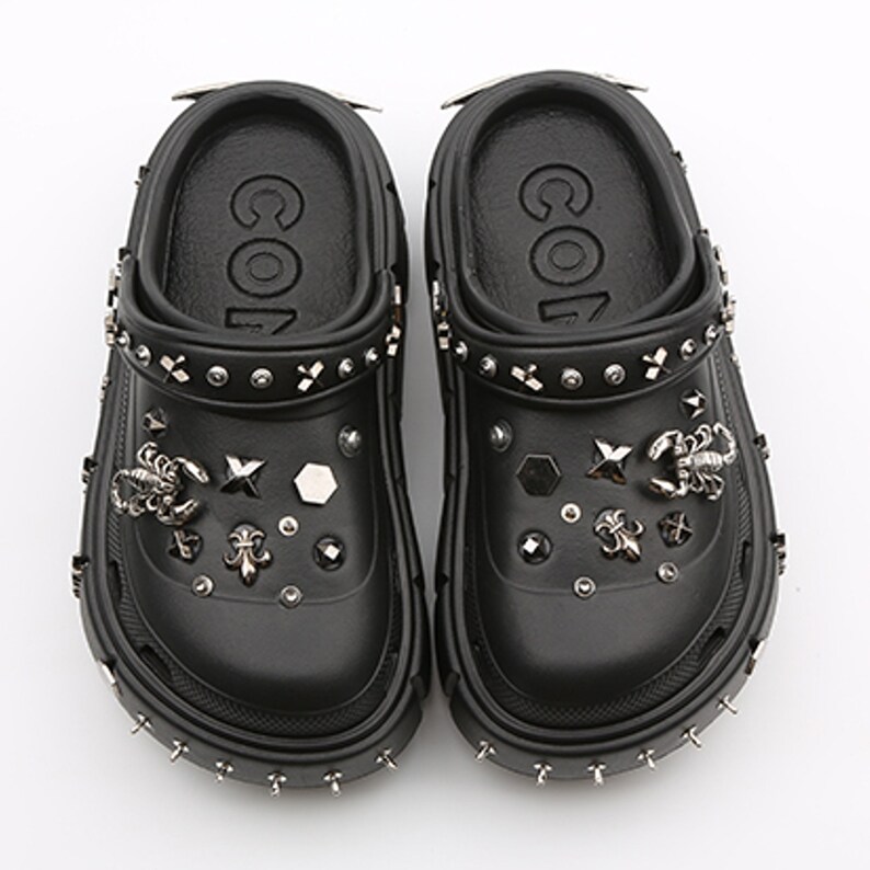 Punk Aesthetic Metal Decor Platform Clogs - Etsy Canada