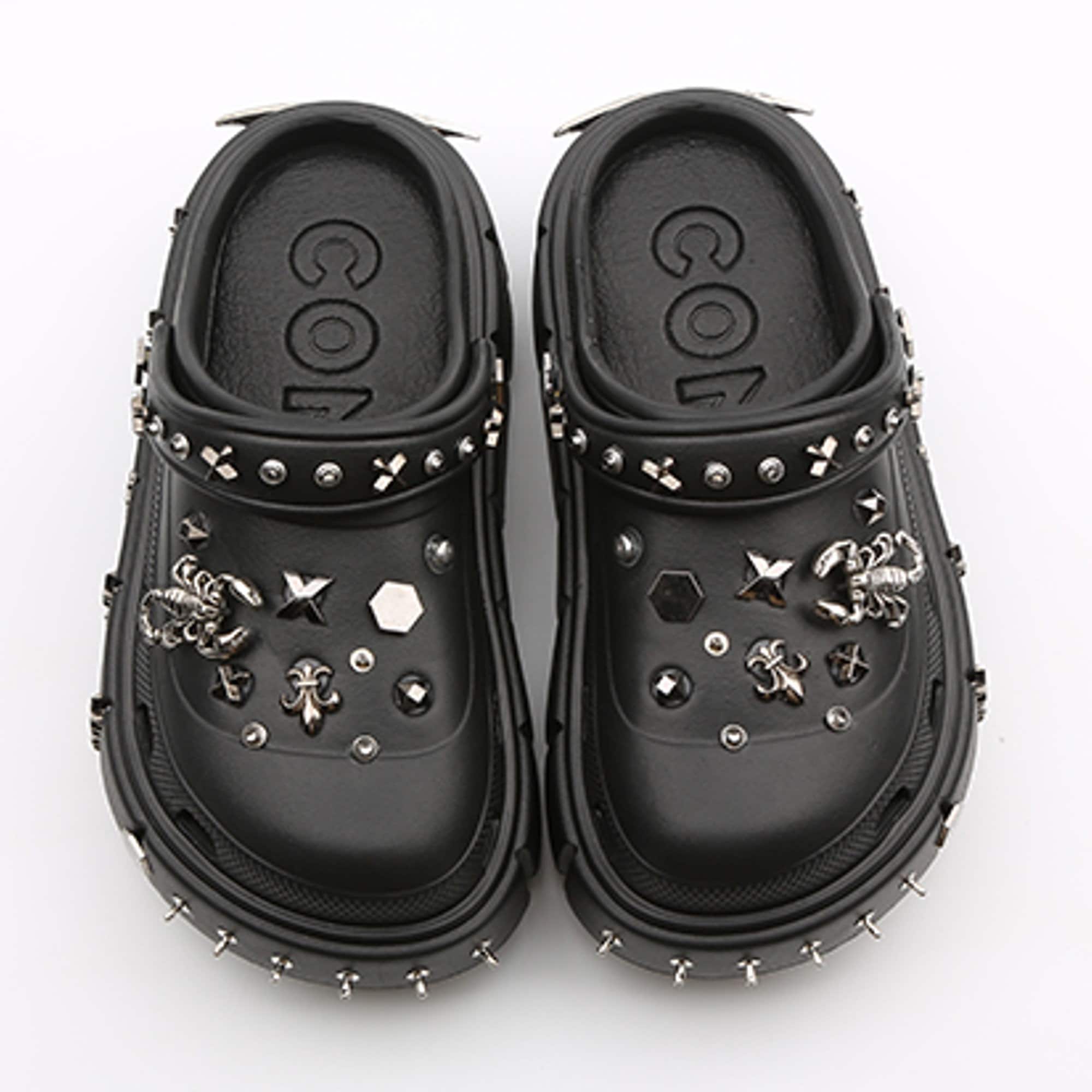 Punk Aesthetic Metal Decor Platform Clogs - Etsy Canada