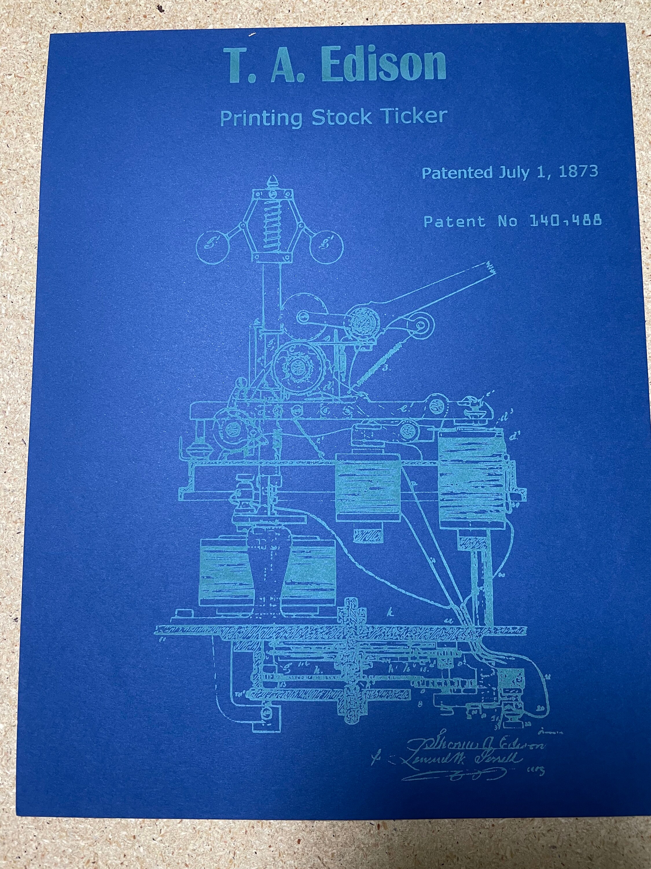 Thomas Edison Stock Ticker Patent Art - Etsy