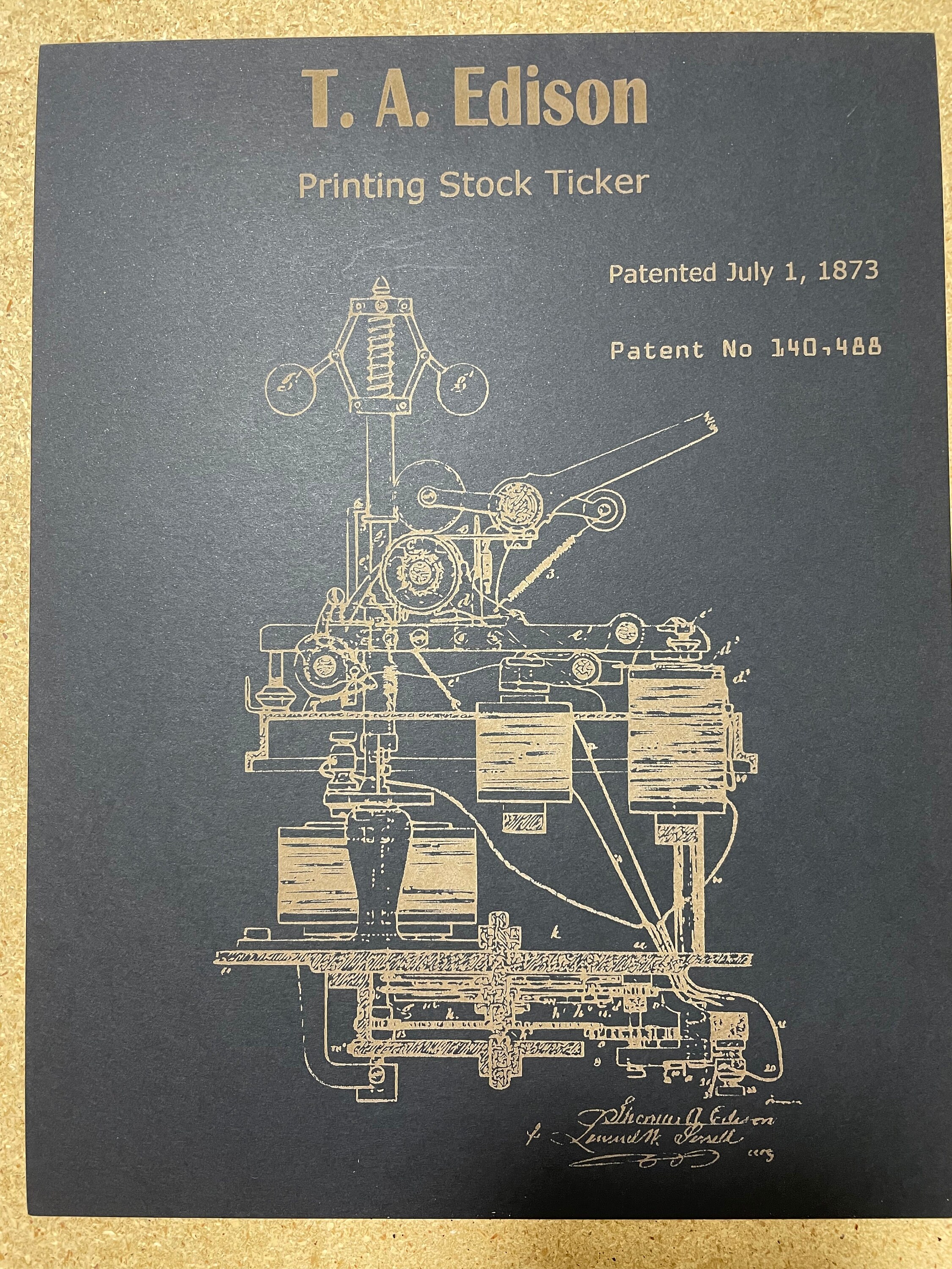 Thomas Edison Stock Ticker Patent Art - Etsy