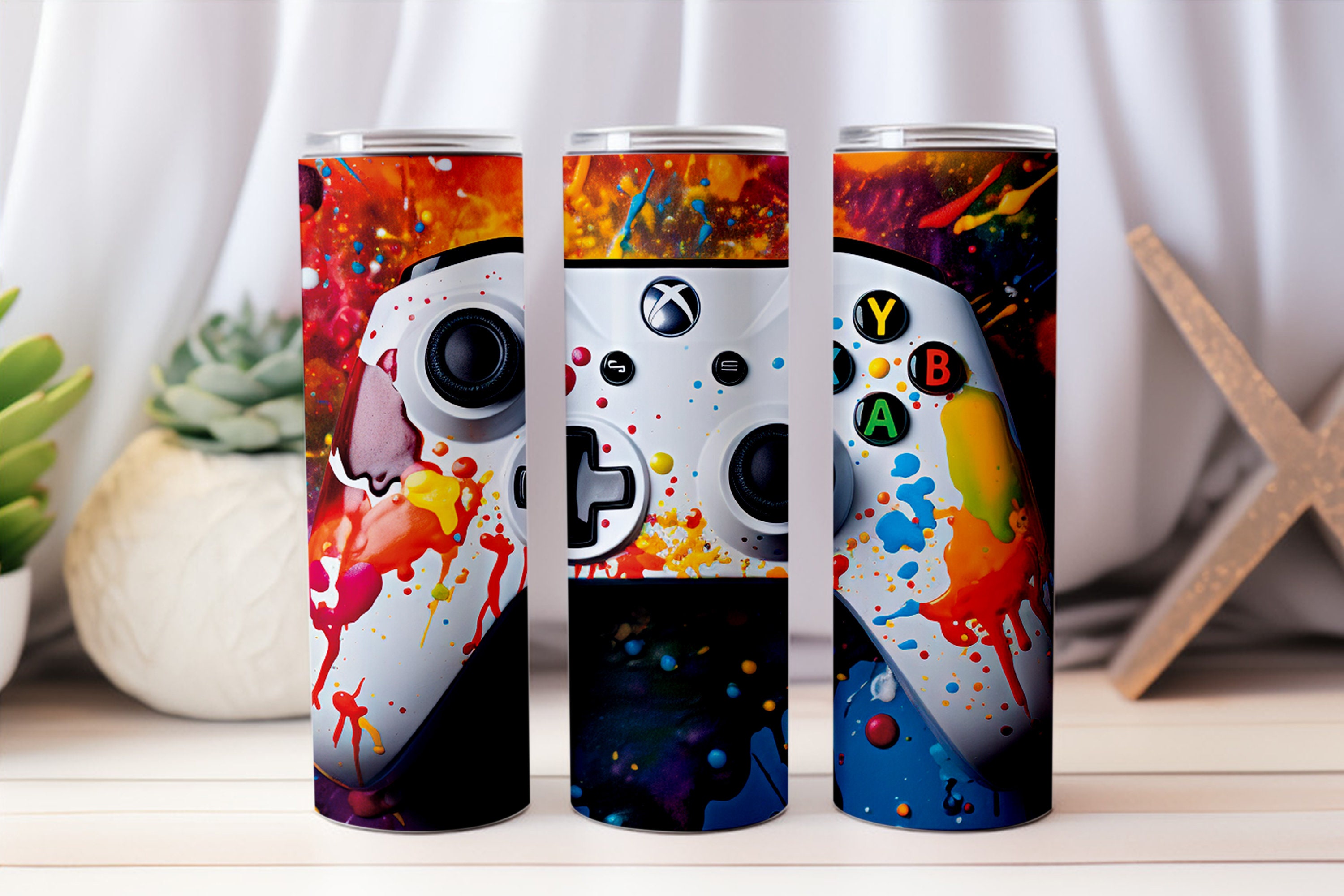 Gaming Controller Gamer Xbox Handle Console 20 Oz Skinny Tumbler ...