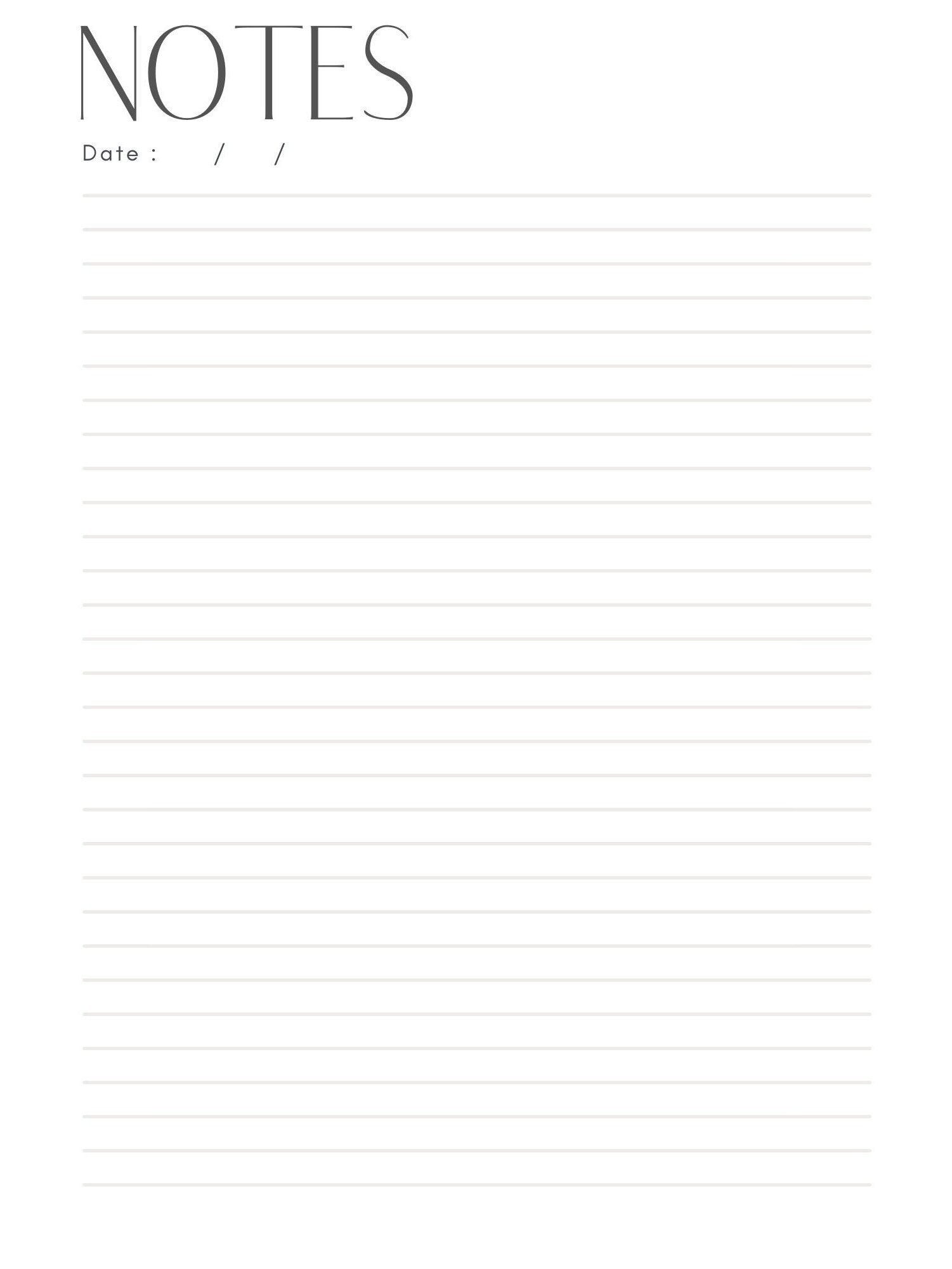 PRINTABLE Note Pages, Modern Neutral Color Scheme - Etsy