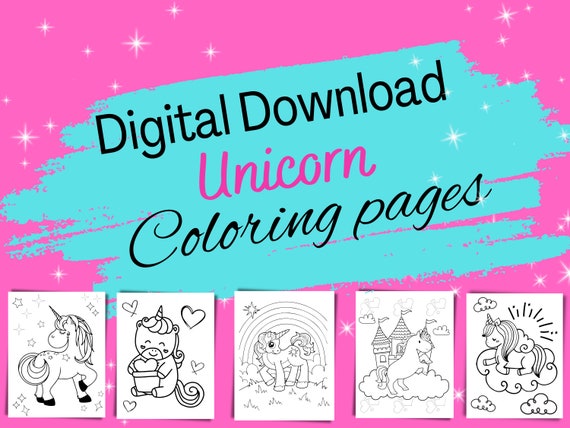Unicorn Coloring Pages for Kids Preschool Kindergarten - Etsy