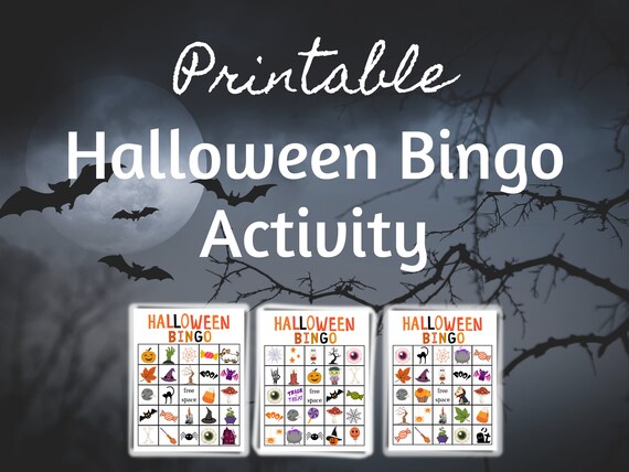 Halloween Bingo Activity Family Activity Party Game - Etsy
