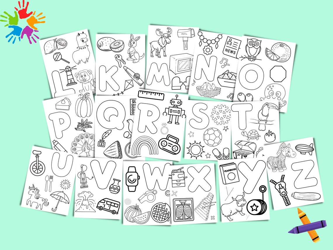 Printable Alphabet Coloring Pages Worksheets 26 Pages Preschool ...