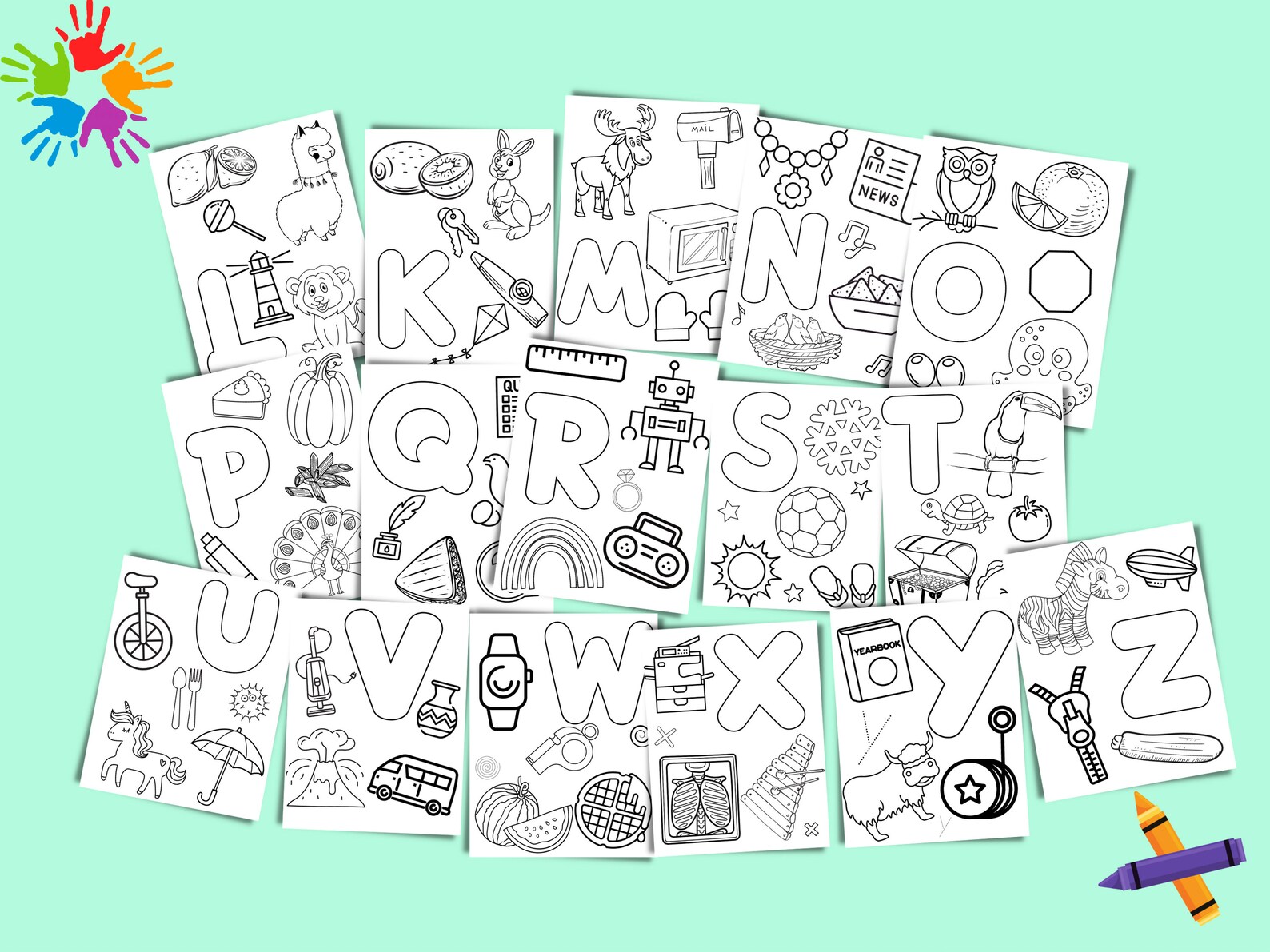 Printable Alphabet Coloring Pages Worksheets 26 Pages Preschool ...
