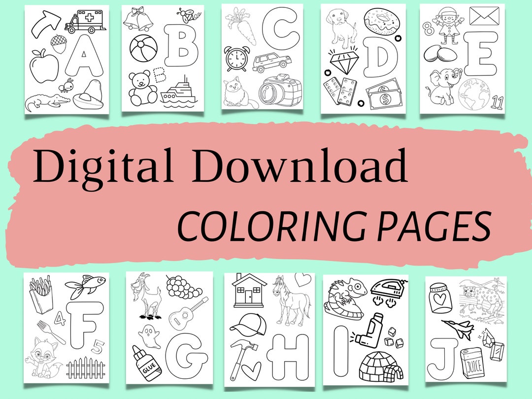 Printable Alphabet Coloring Pages Worksheets 26 Pages Preschool ...