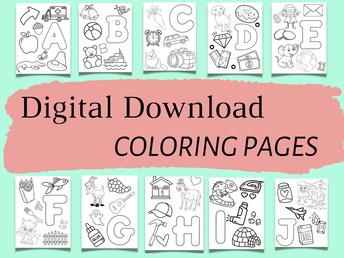Printable Alphabet Coloring Pages Worksheets 26 Pages Preschool ...