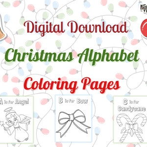 Christmas Printable Alphabet ABC Coloring Pages Worksheets 26 Pages ...