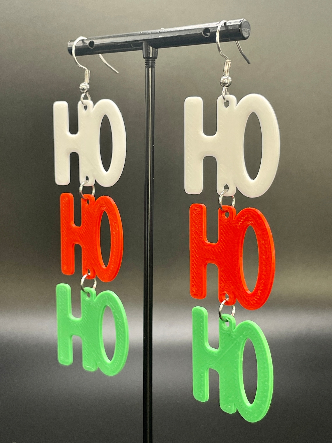 3D Printed Ho Ho Ho Earrings - Etsy