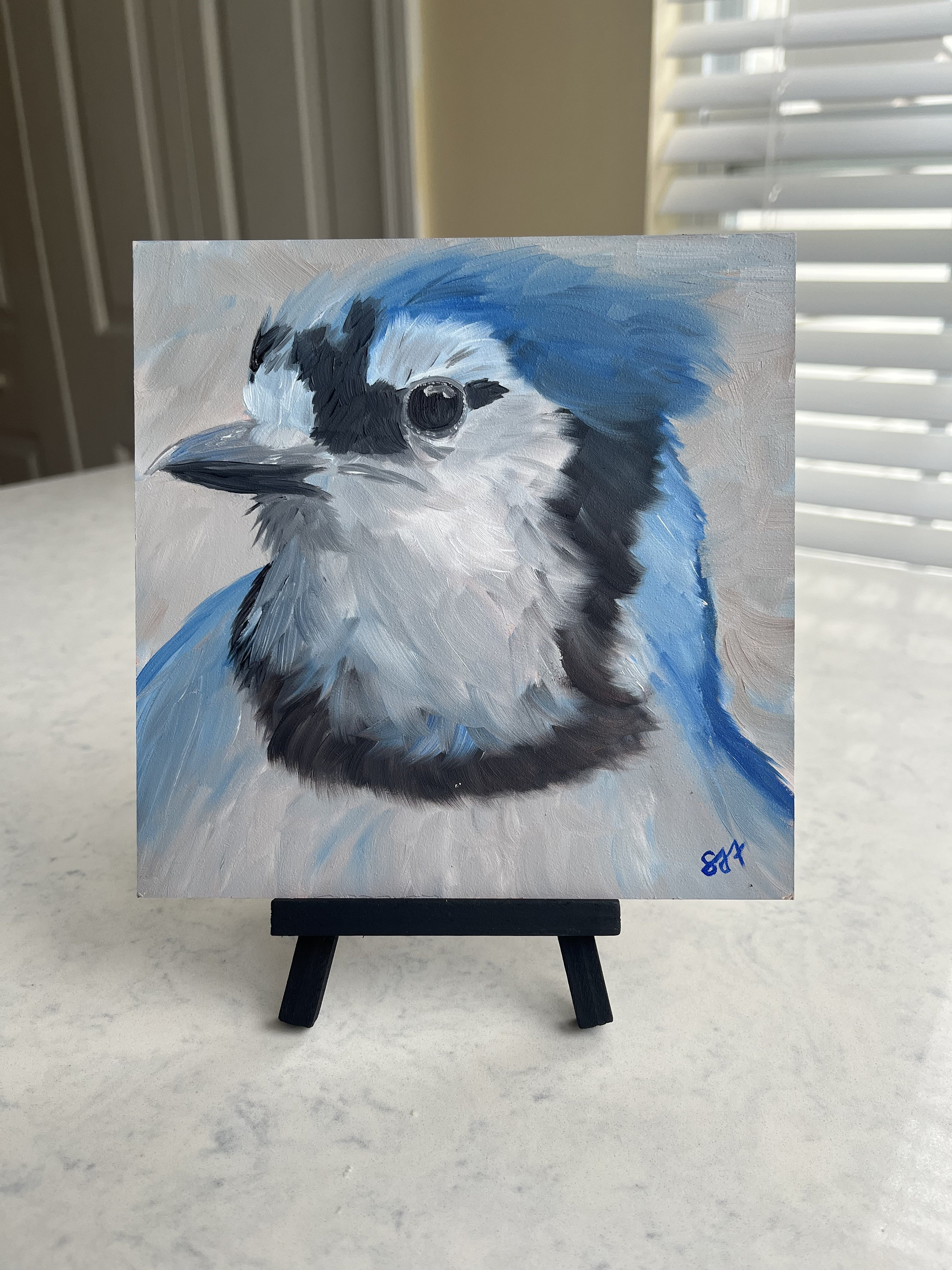 Original Bird Oil Painting 6x6, the Bold Blue Jay - Etsy