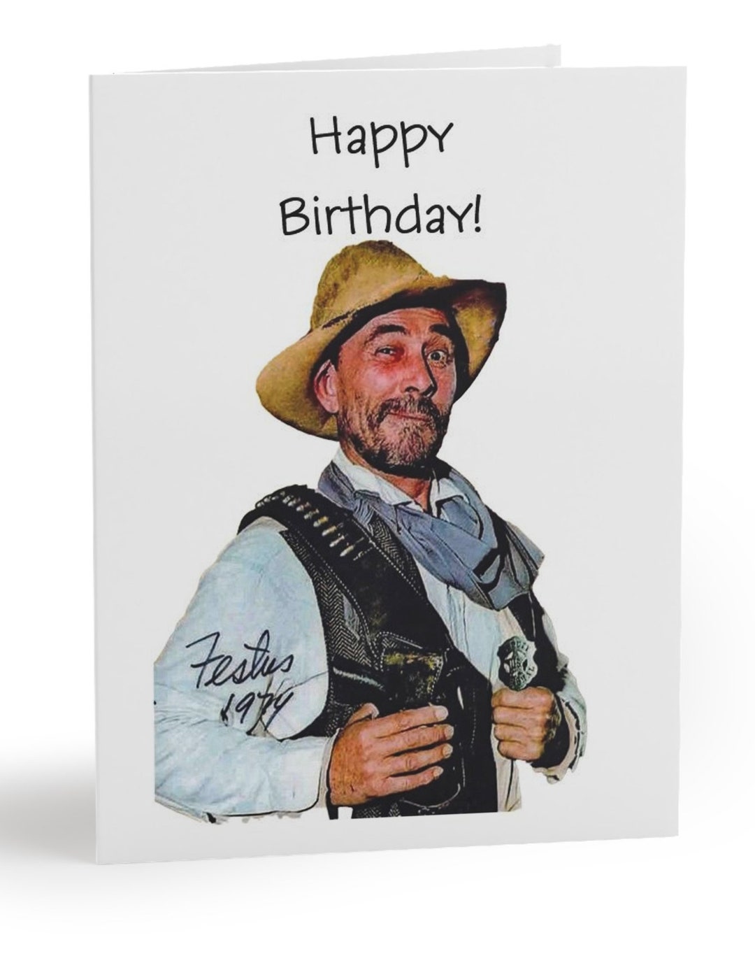 Vintage TV Westerns "festus" Gunsmoke Birthday Card With Envelope - Etsy