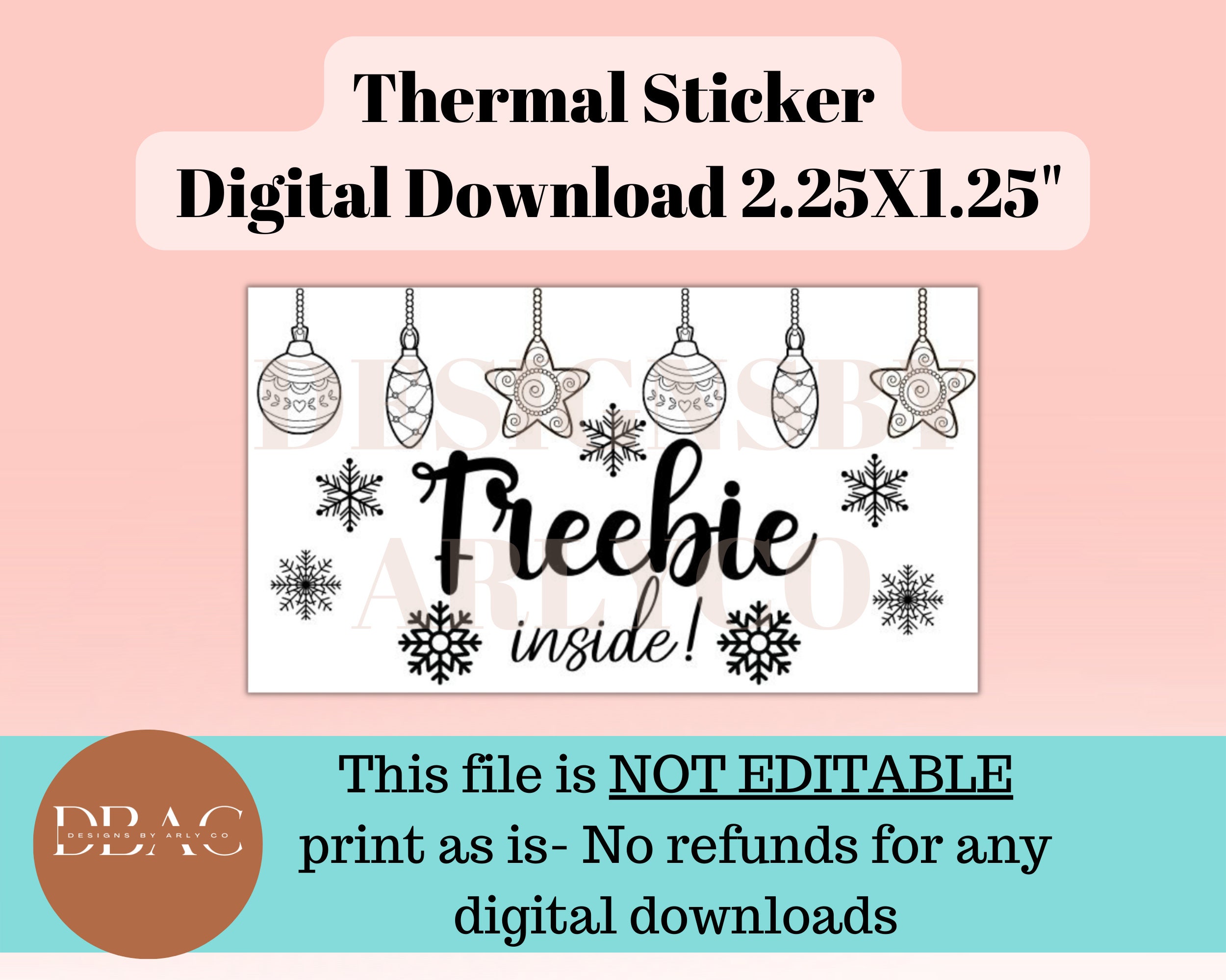 Freebie Thermal Printer Label Download, 2.25"x1.25" Thermal Sticker ...