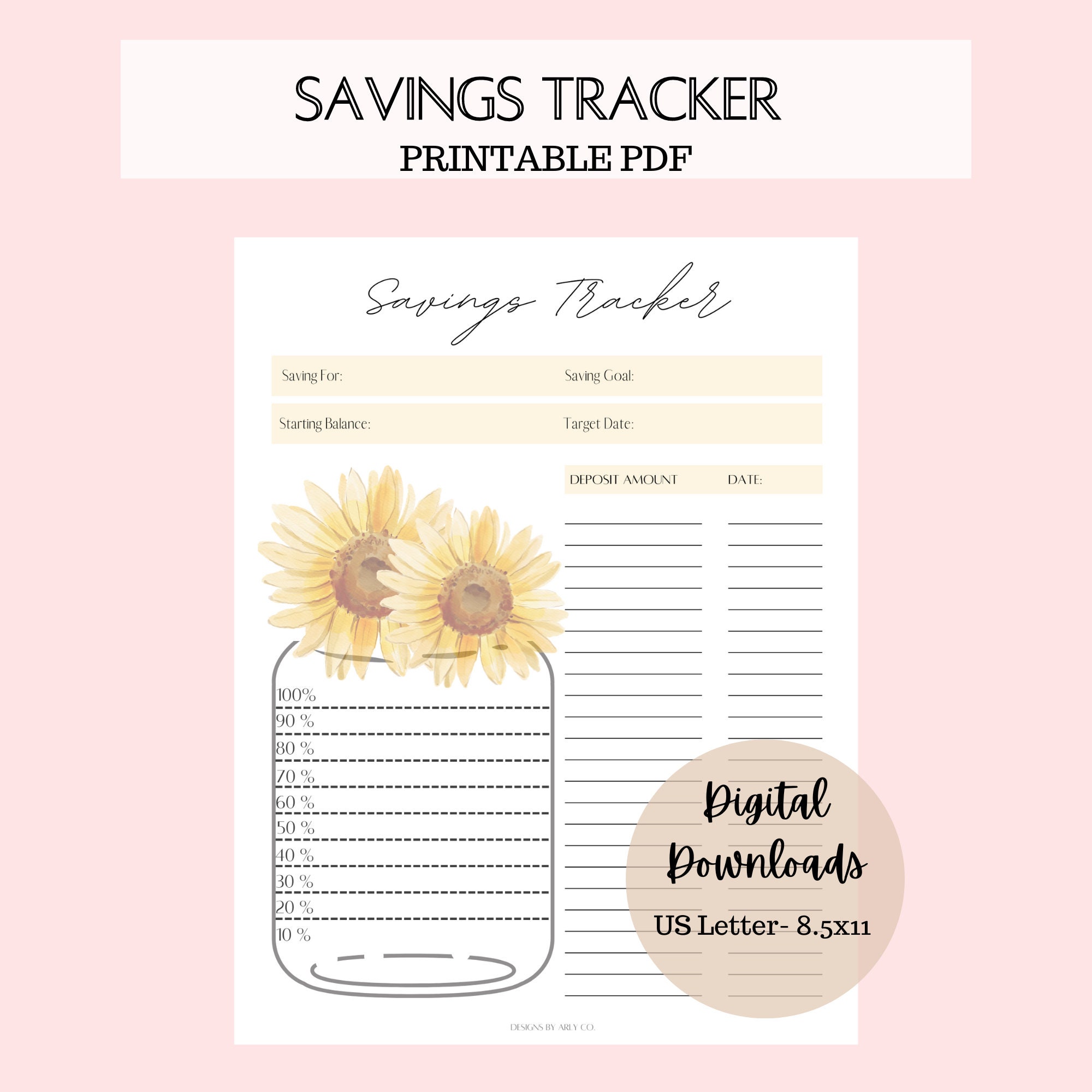 Savings Tracker Printable, Savings Tracker PDF, Savings Tracker Sheet ...
