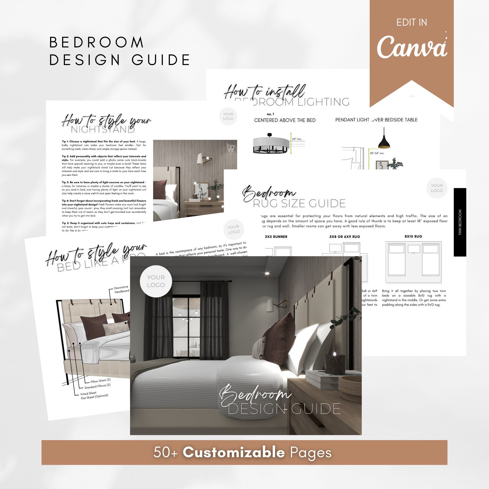 Customizable Canva Bedroom Styling Guide. Design Guide Template for ...