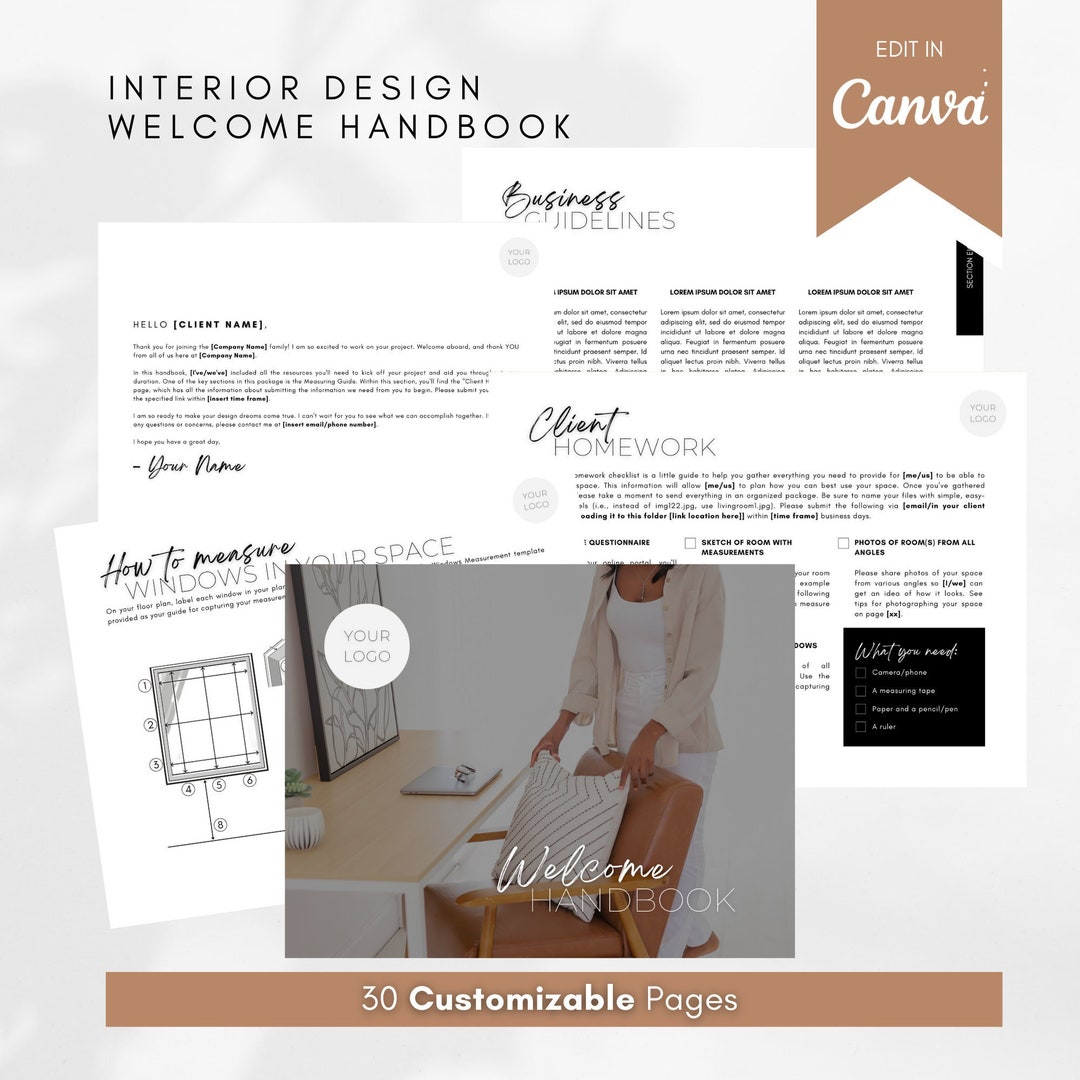 Customizable Client Welcome Package. Edesign Measuring Guide. Canva ...