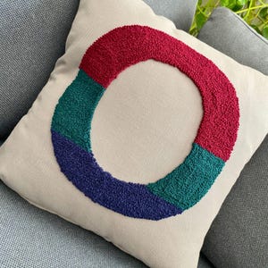 Personalized Punch Needle Letter Pillow, Custom Initial Pillow, Nursery ...