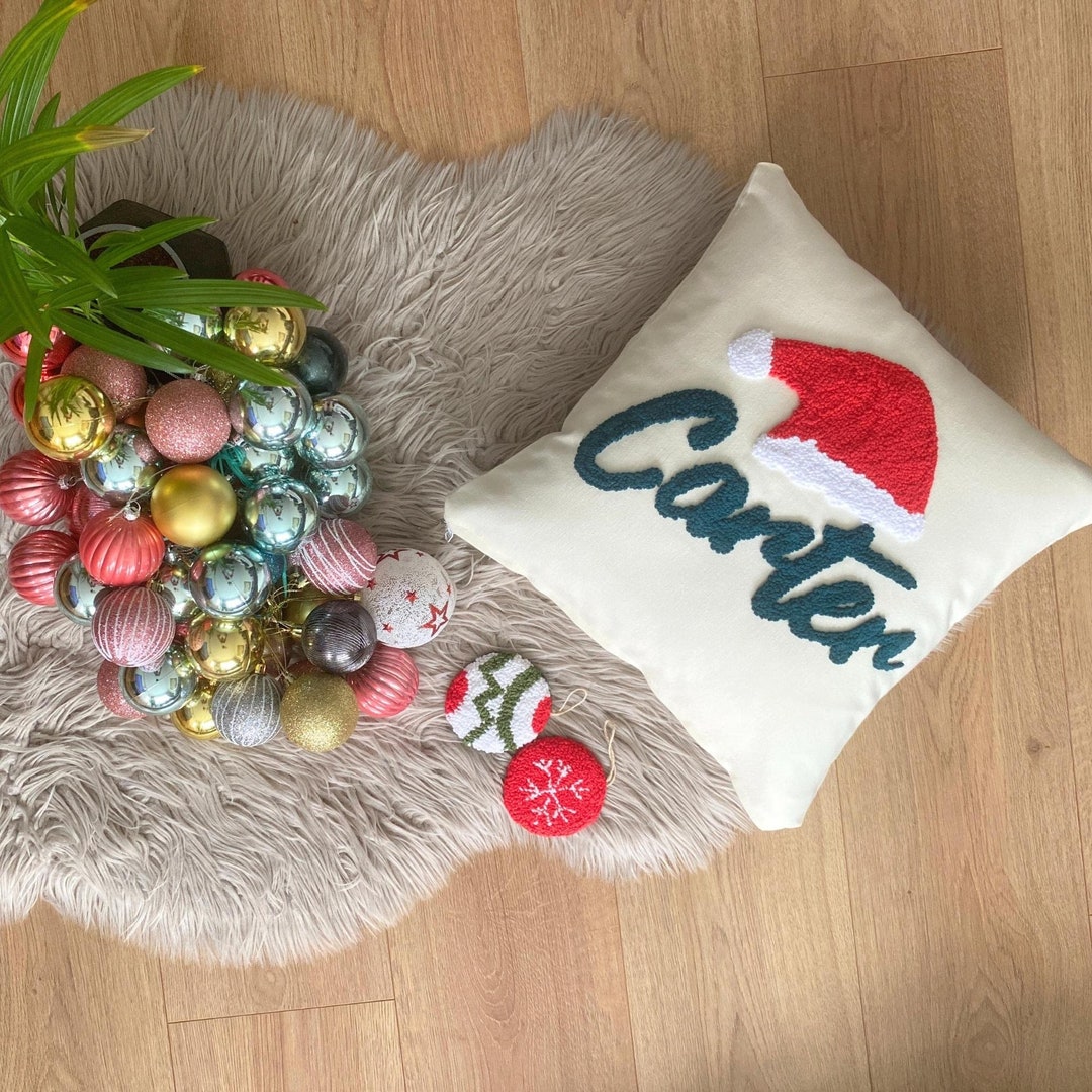Embroidered Christmas Pillow, Personalized Christmas Gift Idea, New ...