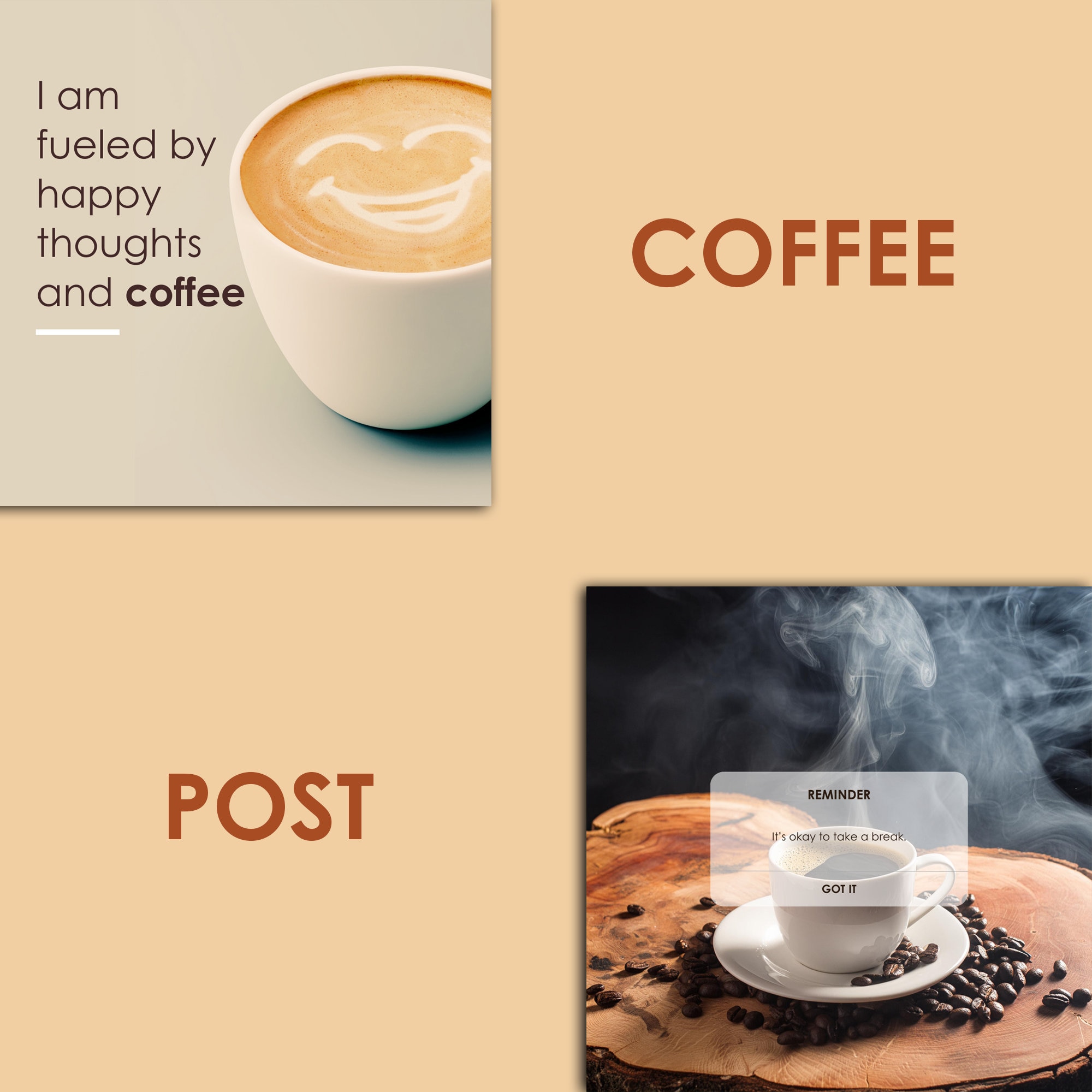 Canva Coffee Shop Post Template, Coffee Instagram Posts, Professional ...