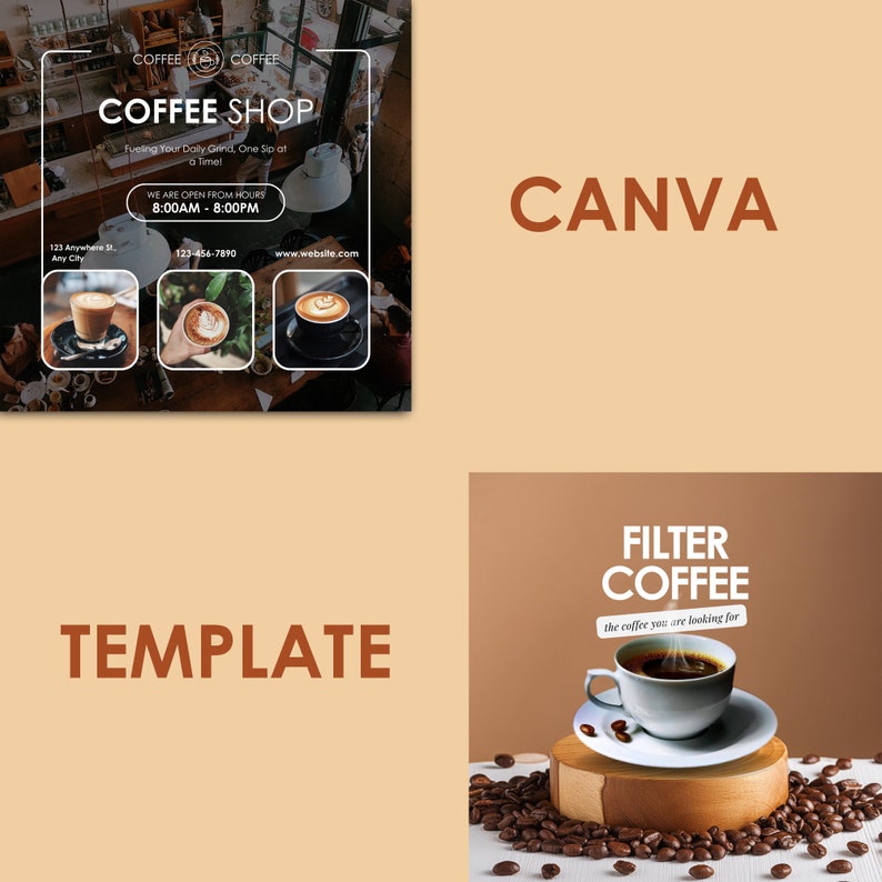 Canva Coffee Shop Post Template, Coffee Instagram Posts, Professional ...