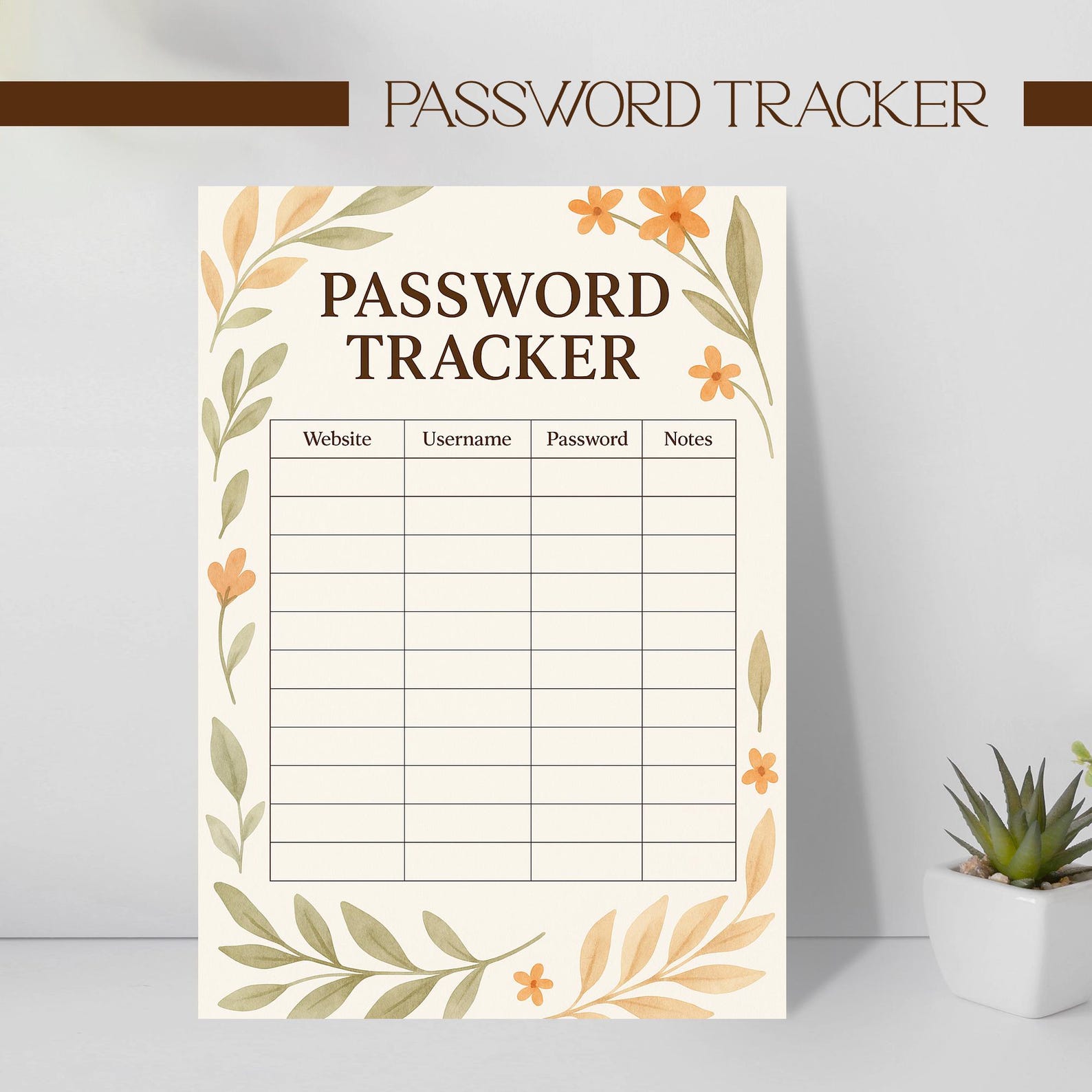 Password Tracker Printable | A4 Digital Download PDF | Organize Your ...